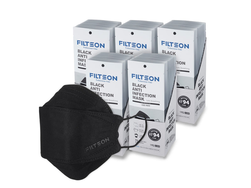 (Velvet Type) Filson Black Prevention Mask KF94 Large 200 Sheets Indiv ...